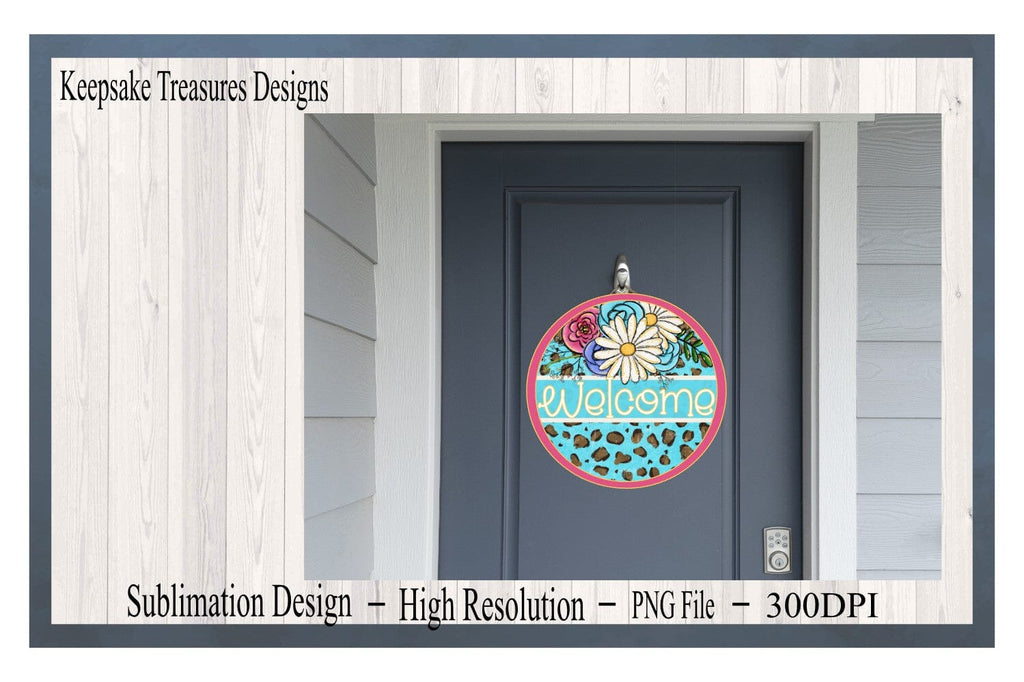 Spring Welcome Wreath Attachment, Hand Drawn Flowers, PNG for ...