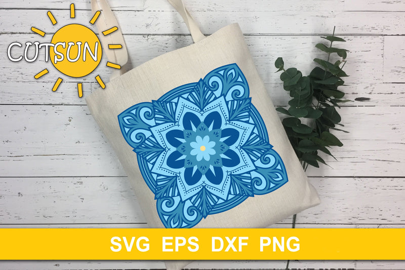 Square Mandala SVG | 3D Layered Mandala cut file 11 layers - So Fontsy