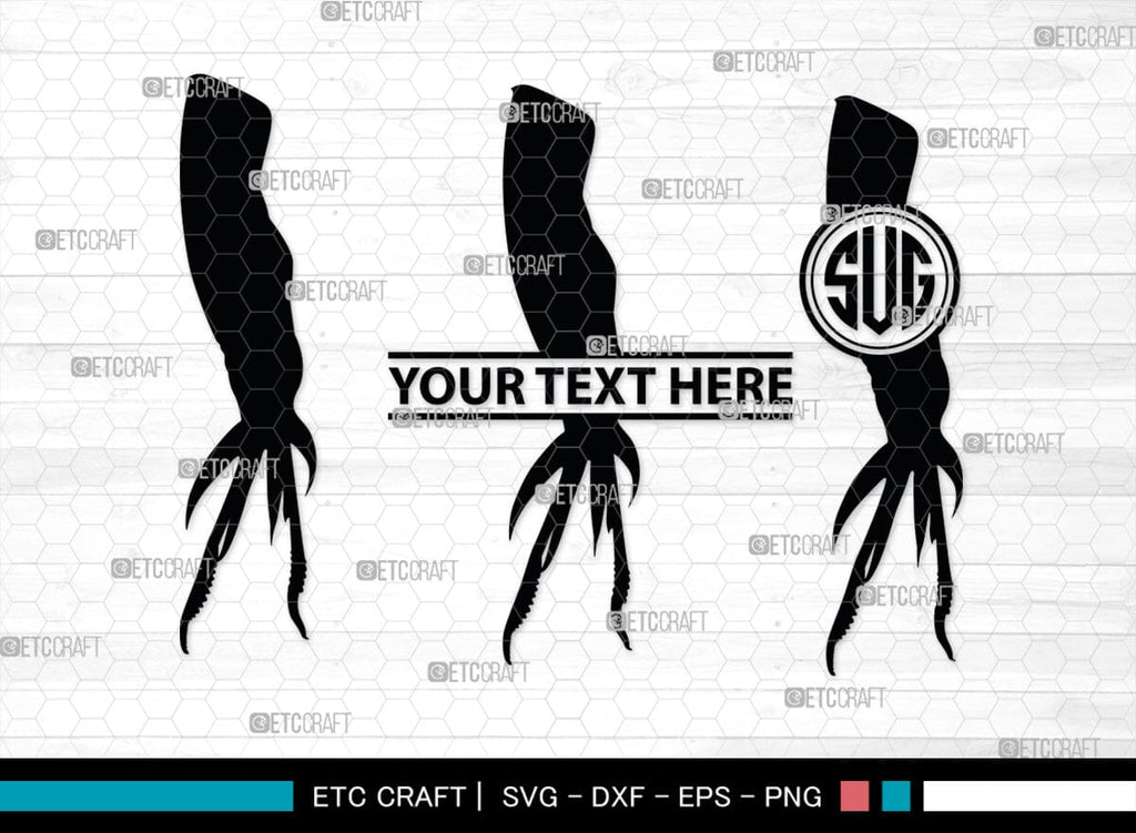 Squid Monogram, Squid Silhouette, Squid SVG, Octopus Svg, Kraken Svg ...