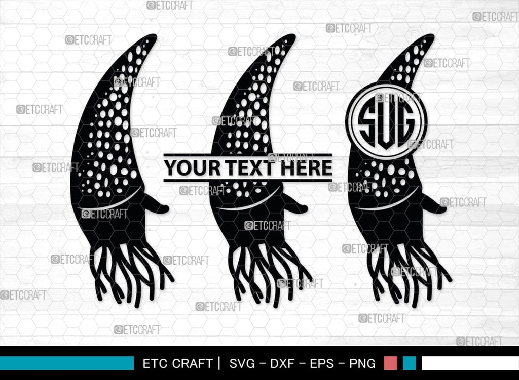 Squid Monogram, Squid Silhouette, Squid SVG, Octopus Svg, Kraken Svg ...