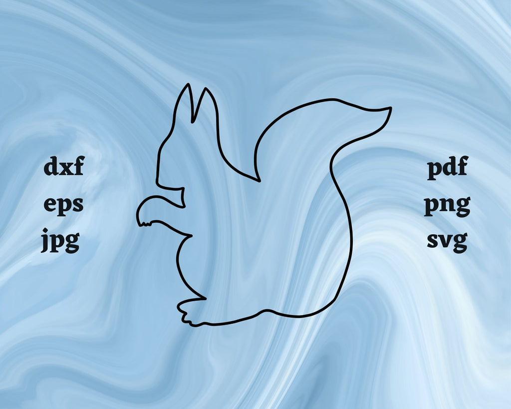 Squirrel Outline SVG Cut File - So Fontsy