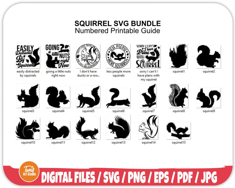 Squirrel SVG Cut Files | Squirrel Svg Bundle | Squirrel Clipart ...