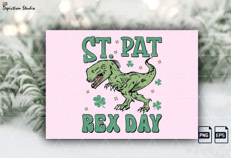 St. Pat Rex Day Kids Shirt PNG, Patrick’s Day Kids T-rex Shirt ...
