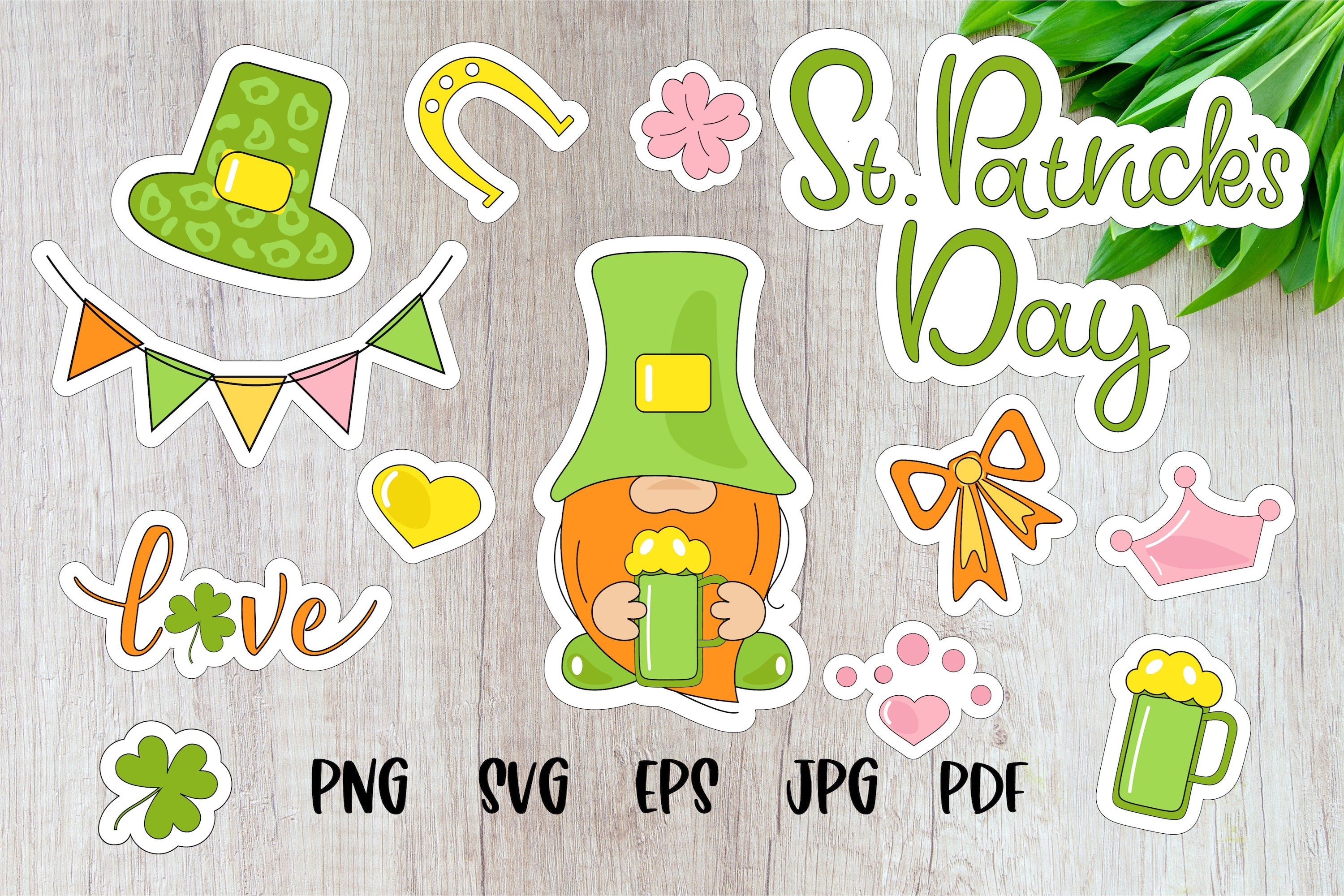 St Patrick Stickers, Saint Patricks Day Stickers - So Fontsy