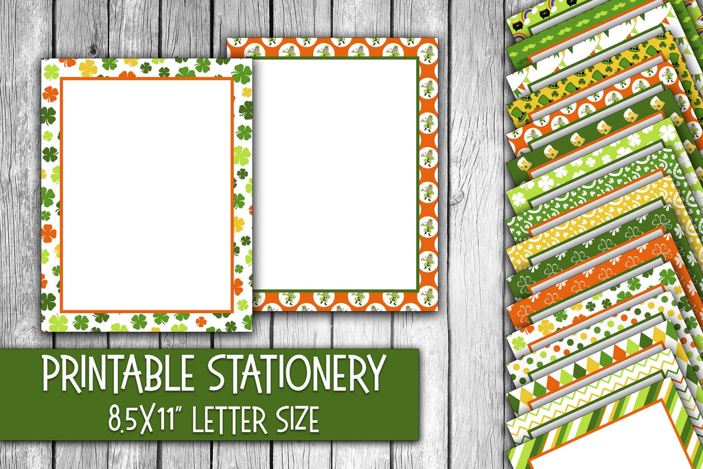 St Patrick's Day Letter Size Digital Paper - So Fontsy