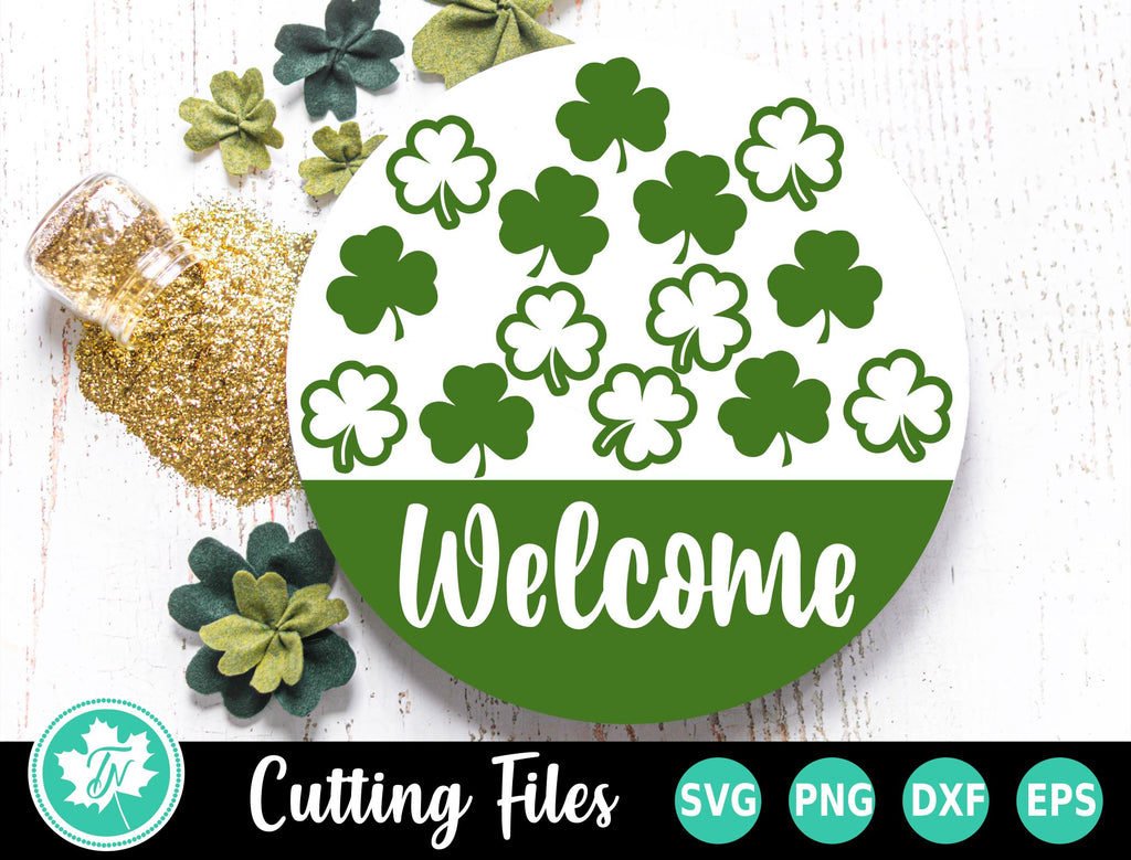 St Patricks Day SVG | Welcome Round Sign - So Fontsy