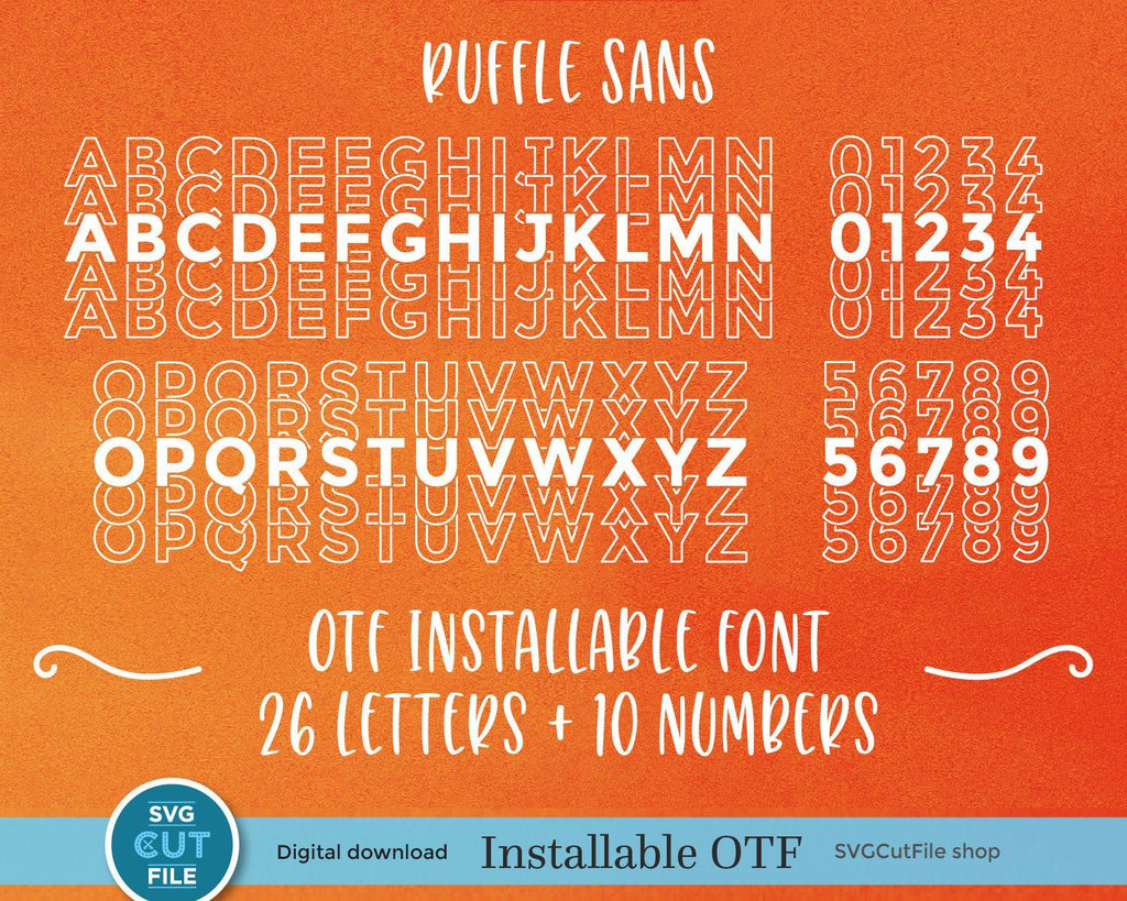Stacked font, mirror font, stacked letters, cricut otf, stacked ...