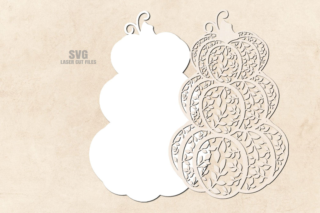 Stacked Pumpkin SVG | Fall Leaves SVG | Fall Sign Laser Cut Files - So ...