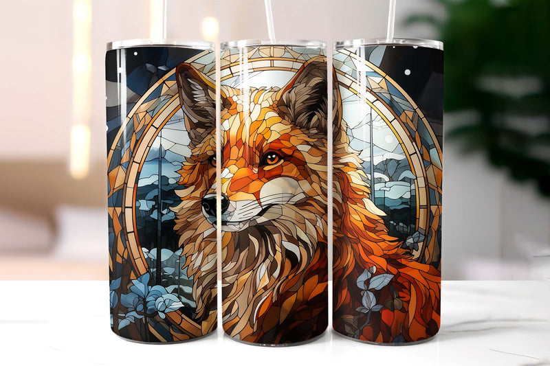 Stained Glass Christmas Skinny Tumbler Sublimation Bundle - So Fontsy