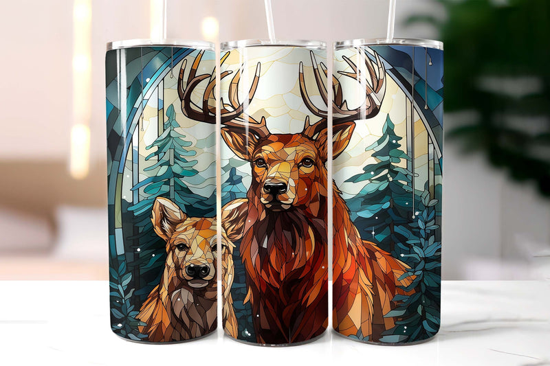 Stained Glass Christmas Skinny Tumbler Sublimation Bundle - So Fontsy