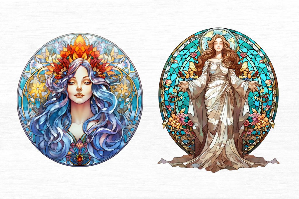 Stained Glass Fantasy Goddess - So Fontsy