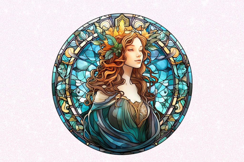 Stained Glass Fantasy Goddess - So Fontsy
