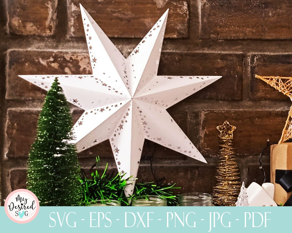 Tree Star 3D SVG, Cutting File for Tree Topper, Christmas Decor, File ...