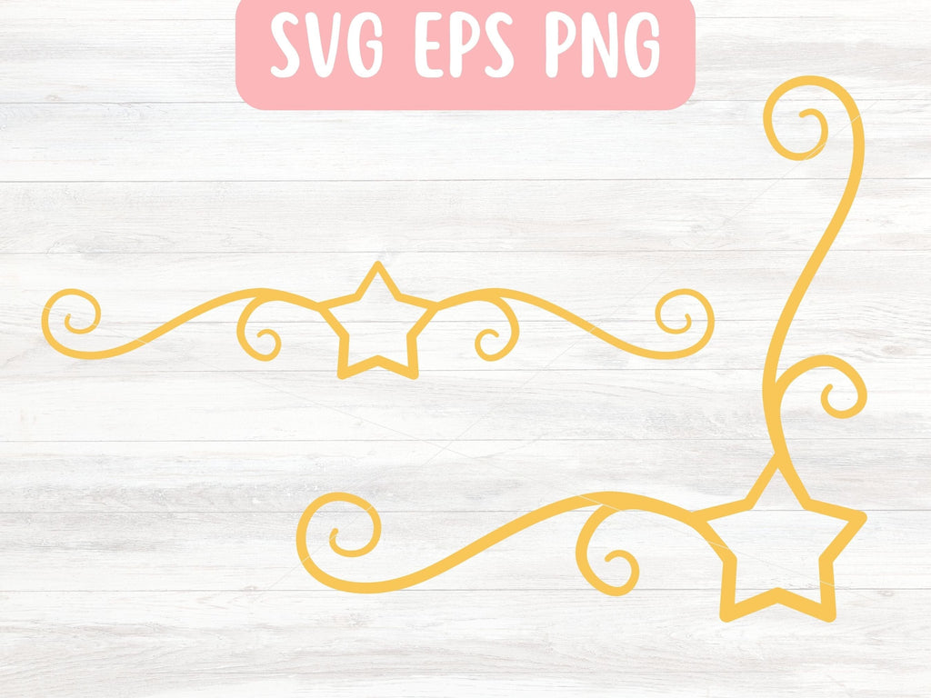 Star Border & Corner Swirls SVG Cut Files for Cricut or Silhouette ...