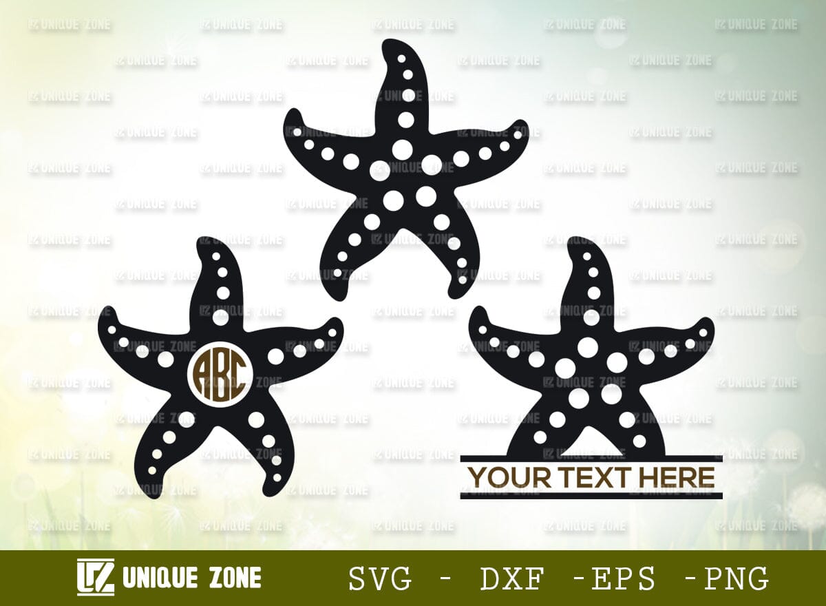 Star Fish Monogram Svg Cut File, Sea Beach Svg, Sea Animals Svg, Fish ...