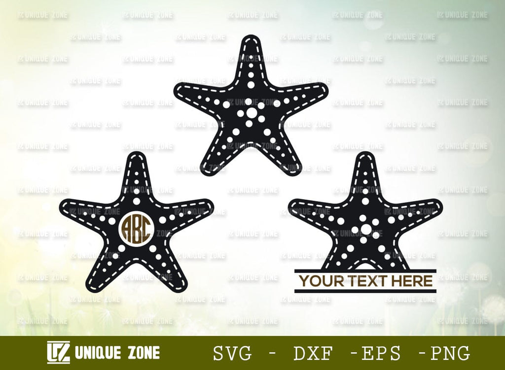 Star Fish Monogram Svg Cut File, Sea Beach Svg, Sea Animals Svg, Fish ...