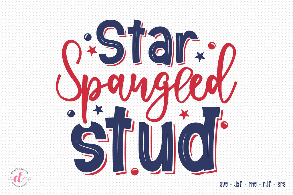 Star Spangled stud, Patriotic SVG Cut File - So Fontsy
