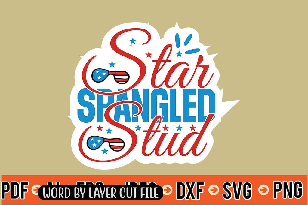 Star Spangled Stud Sticker SVG - So Fontsy