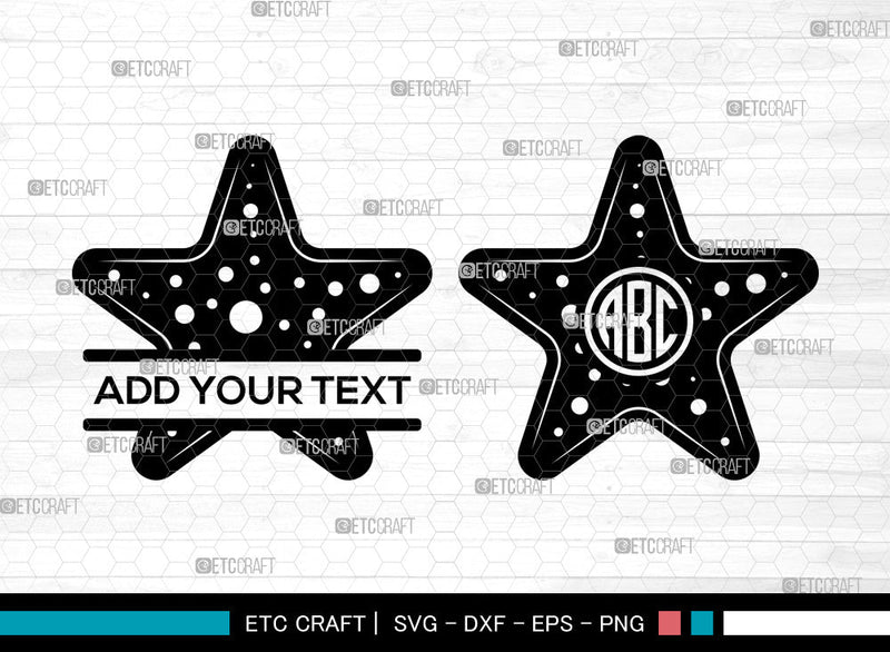 Starfish Monogram SVG, Circle Monogram, Starfish Icon, Star Fish Svg ...