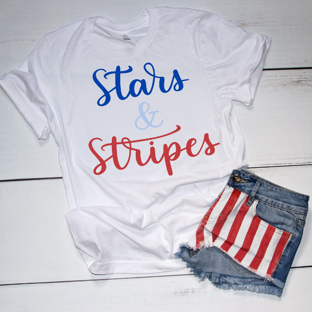 Stars and Stripes SVG - Patriotic SVG File - handlettered - So Fontsy