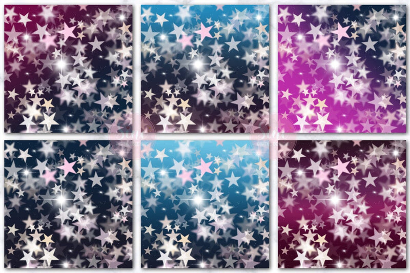 Stars Bokeh Gradient Digital Papers Backgrounds - So Fontsy