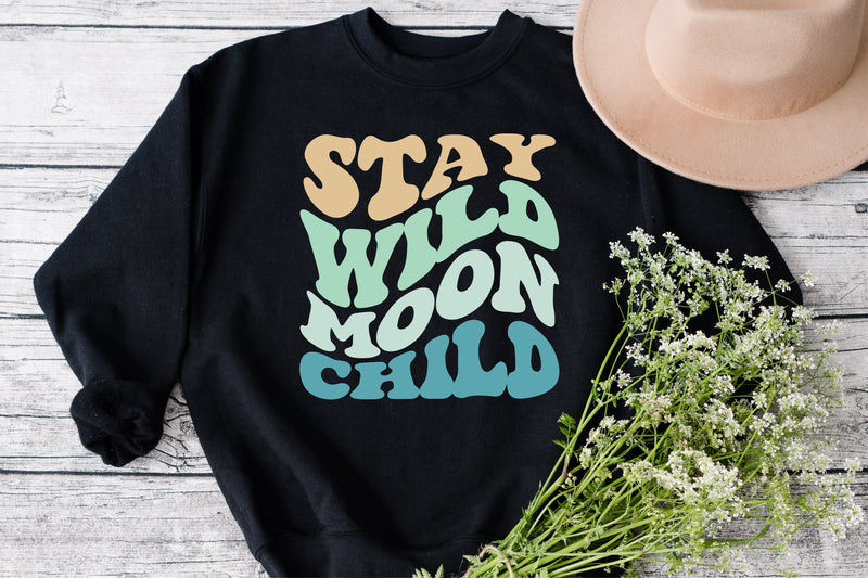 Stay Wild Moon Child SVG, Wild Child Svg, Groovy 70's svg, hippie boho svg, New Born Svg ...