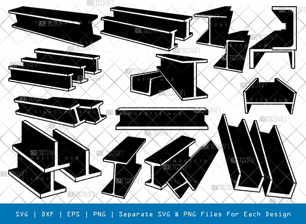 Steel Beam Silhouette, Steel Beam SVG, Ironworker Svg, Beam Svg ...
