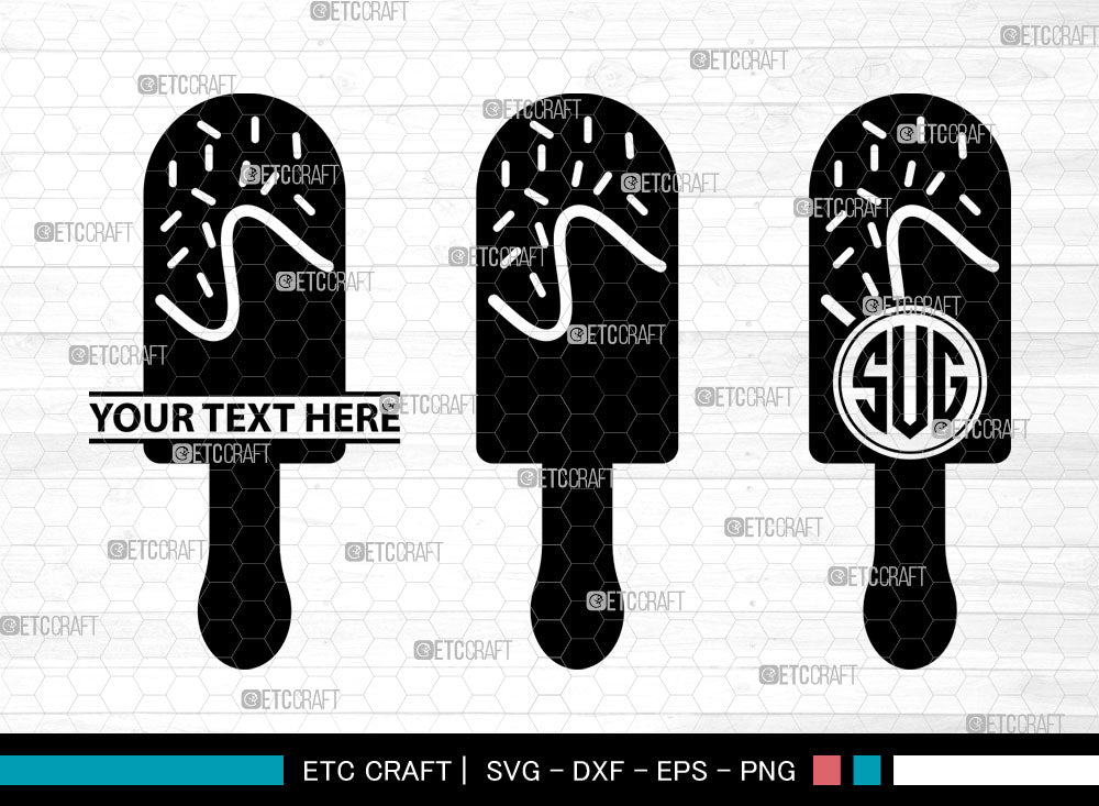 Stick Ice Cream Icons Monogram, Ice Cream Svg, Sweet Ice Cream Svg, Ice ...