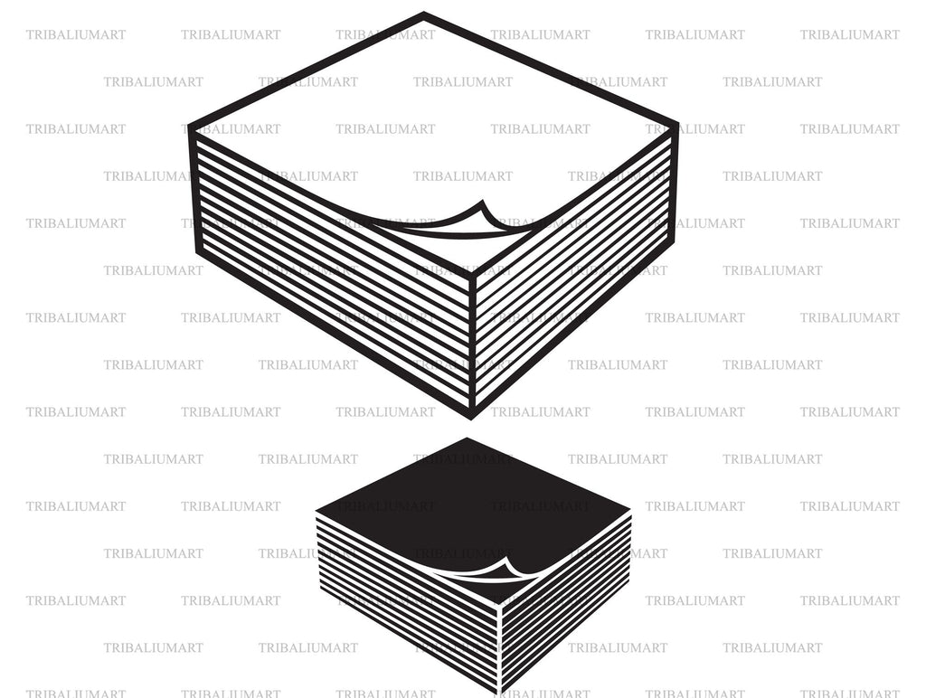 Sticky Notes. Cut files for Cricut, Clip Art silhouettes (eps, svg, pdf ...