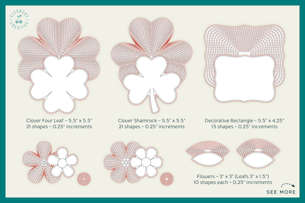 Stitched Nesting Shapes V4 Fancy Shapes | foil sketch single line SVG ...