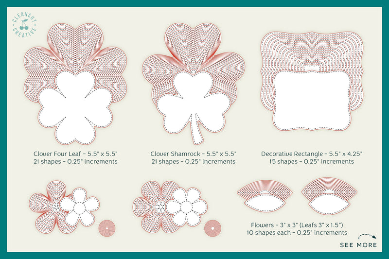 Stitched Nesting Shapes V4 Fancy Shapes | foil sketch single line SVG ...