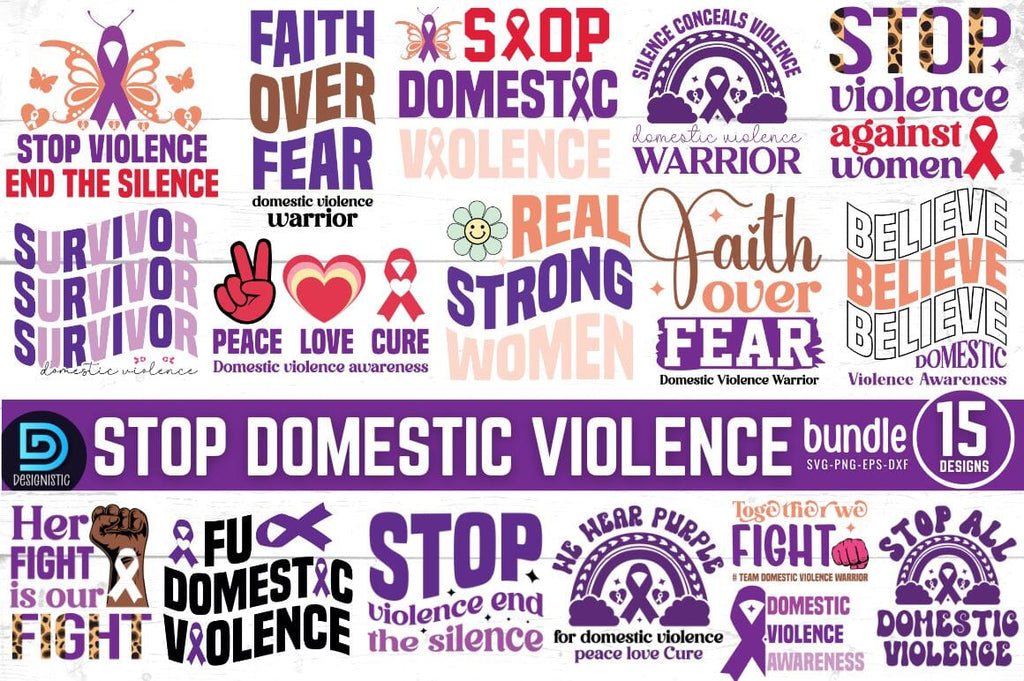 Stop Domestic Violence SVG Bundle - So Fontsy