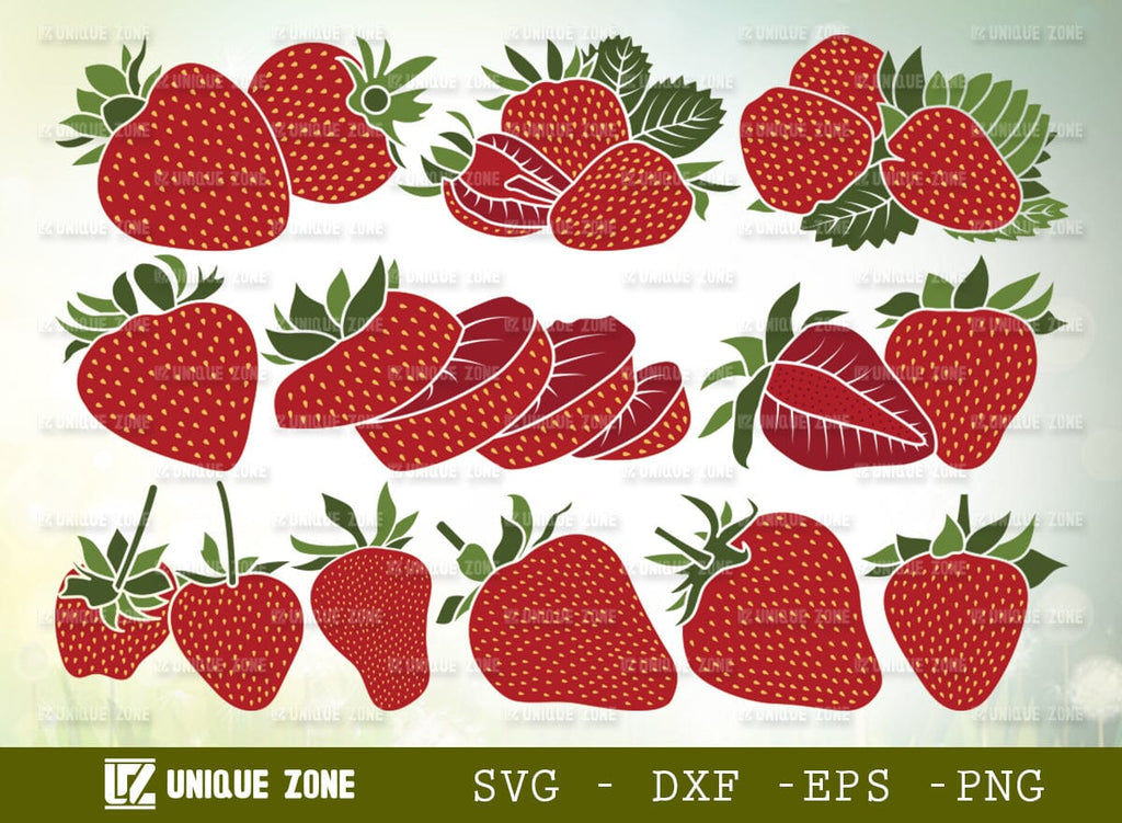 Strawberry SVG Bundle, Summer Fruit Svg, Fruit Svg, Strawberries Svg ...