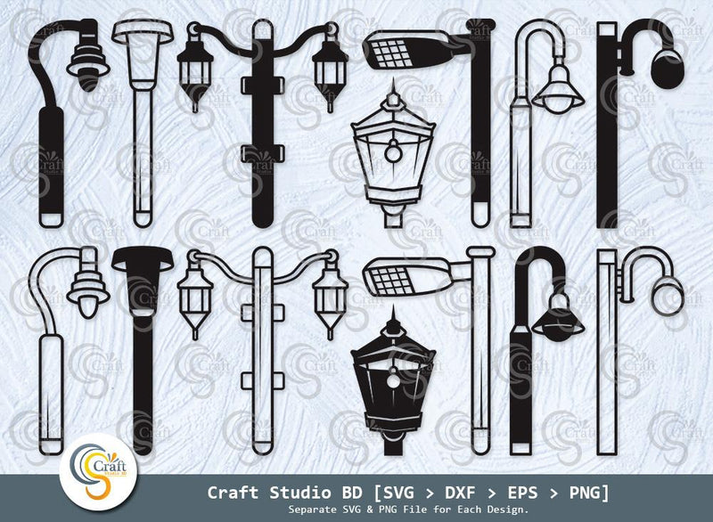 Street Light Silhouette, Street Light SVG, Lamp Svg, Street Lamp Svg ...