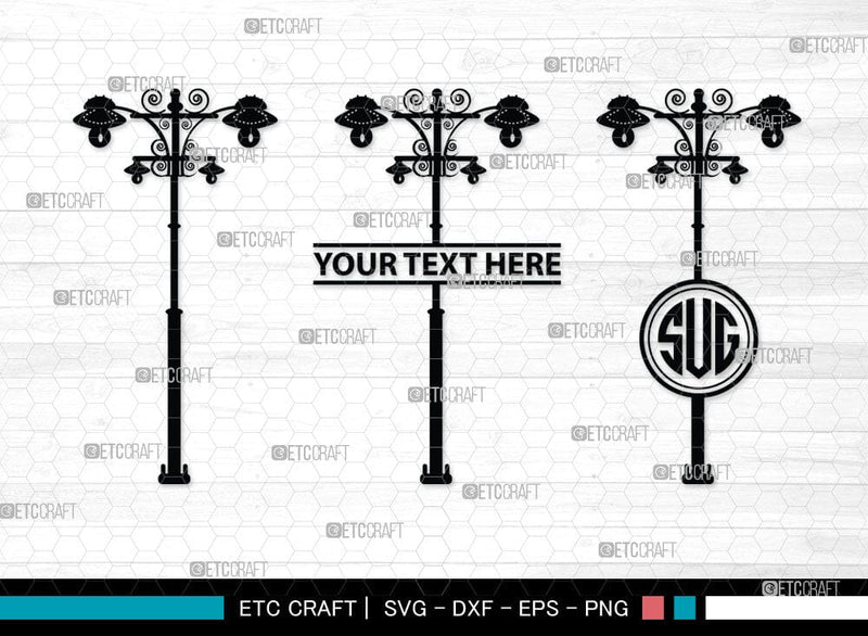 Street Lights Monogram, Street Lights Silhouette, Street Lights SVG Cut ...