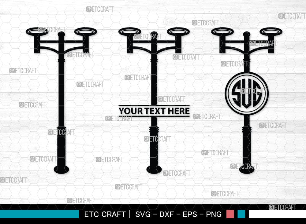 Street Lights Monogram, Street Lights Silhouette, Street Lights SVG Cut ...