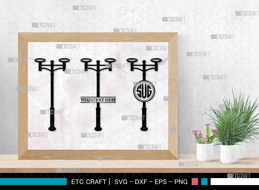 Street Lights Monogram, Street Lights Silhouette, Street Lights SVG Cut ...