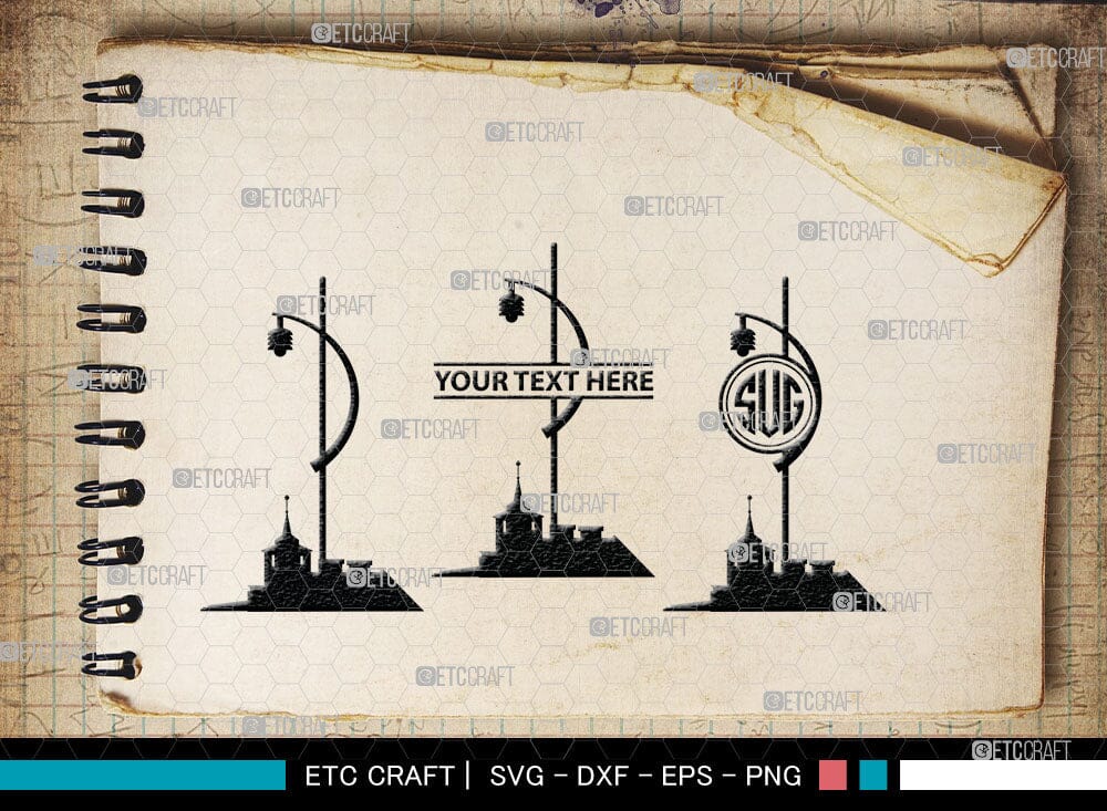 Street Lights Monogram, Street Lights Silhouette, Street Lights SVG Cut ...