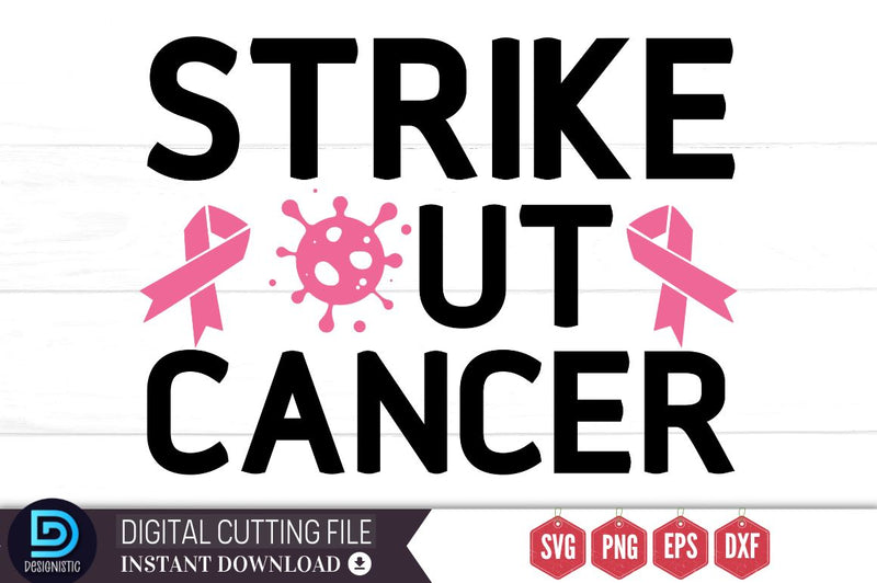 Strike out cancer SVG - So Fontsy