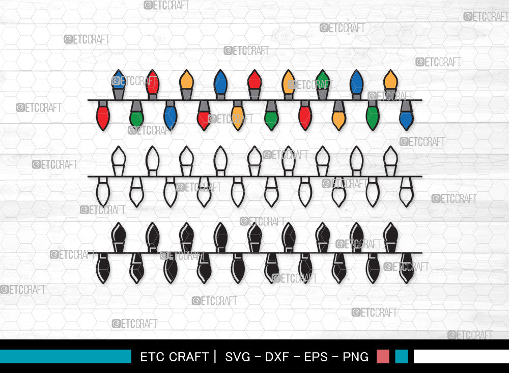 String Lights Clipart SVG | Lights Svg | Light Strand Svg | Icicle ...