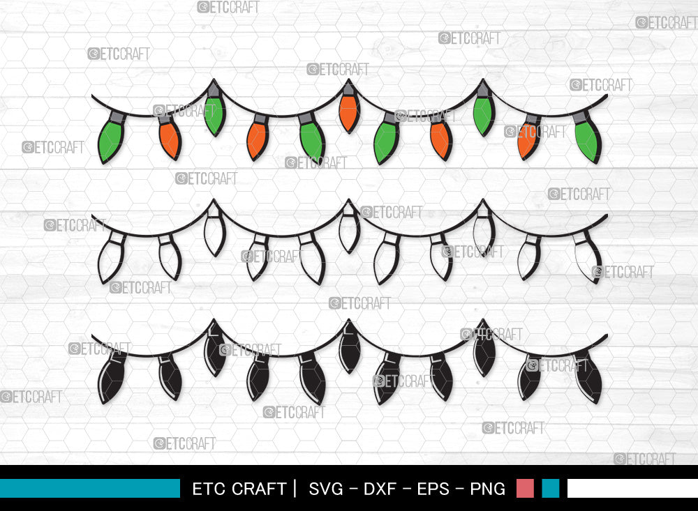 String Lights Clipart SVG | Lights Svg | Light Strand Svg | Icicle ...