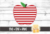 Striped Apple - School Teacher SVG PNG DXF Cut Files - So Fontsy