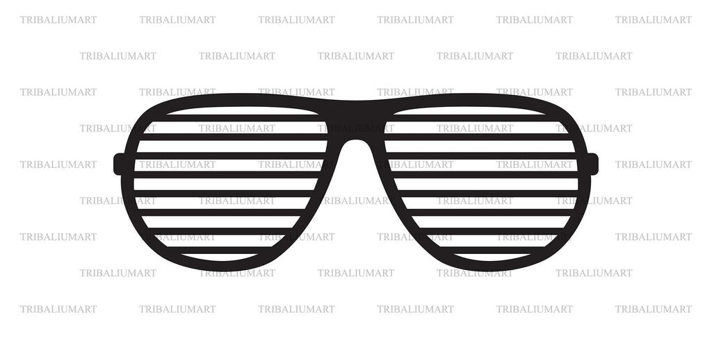 Striped Sunglasses. Cut files for Cricut. Clip Art silhouettes (eps ...
