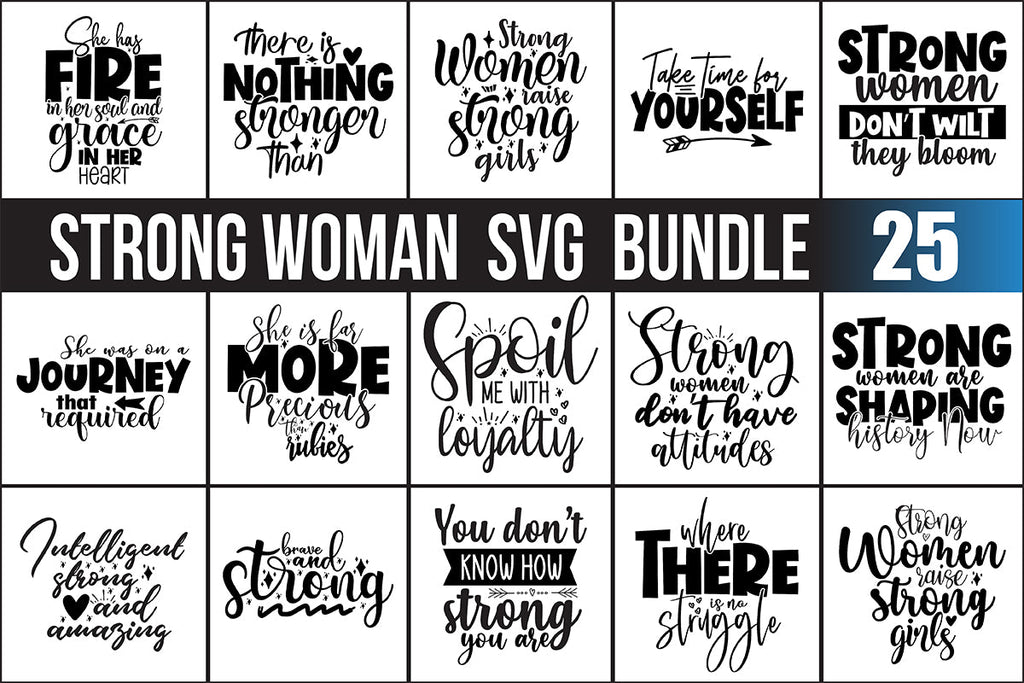 Strong Woman Bundle SVG - So Fontsy