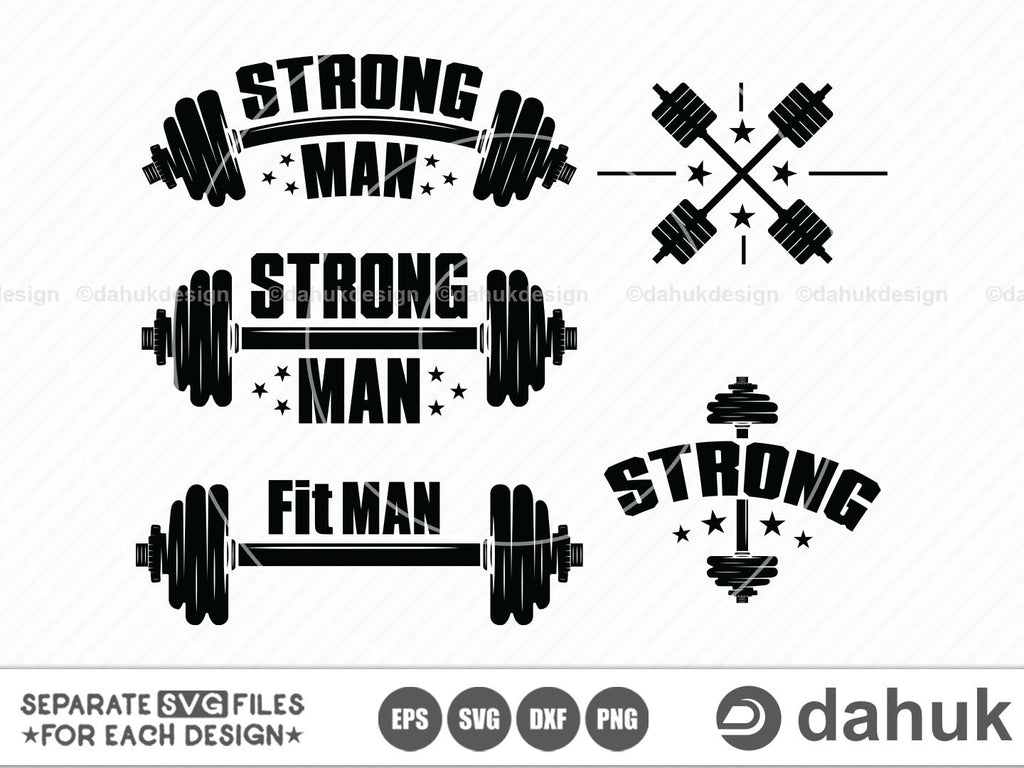 STRONGMAN SVG | Barbell Dumbbell Bodybuilder Equipment | silhouette ...