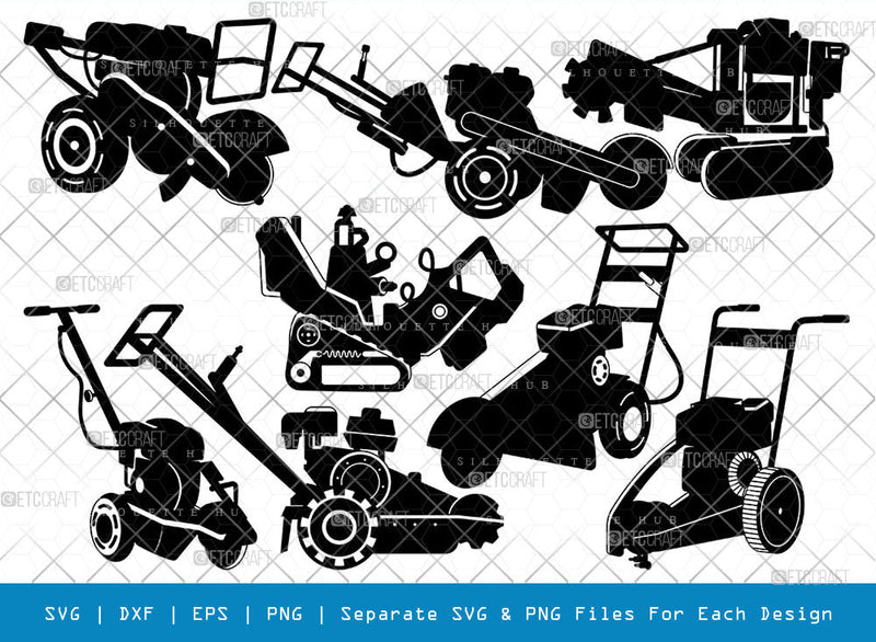 Stump Grinder SVG, Machine Silhouette, Stump Cutter Svg, Tree Cutter ...