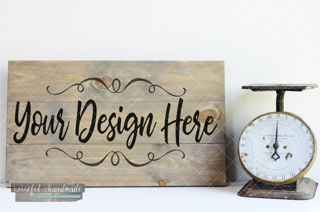Styled Weathered Wood Sign Mockup - Digital File - So Fontsy