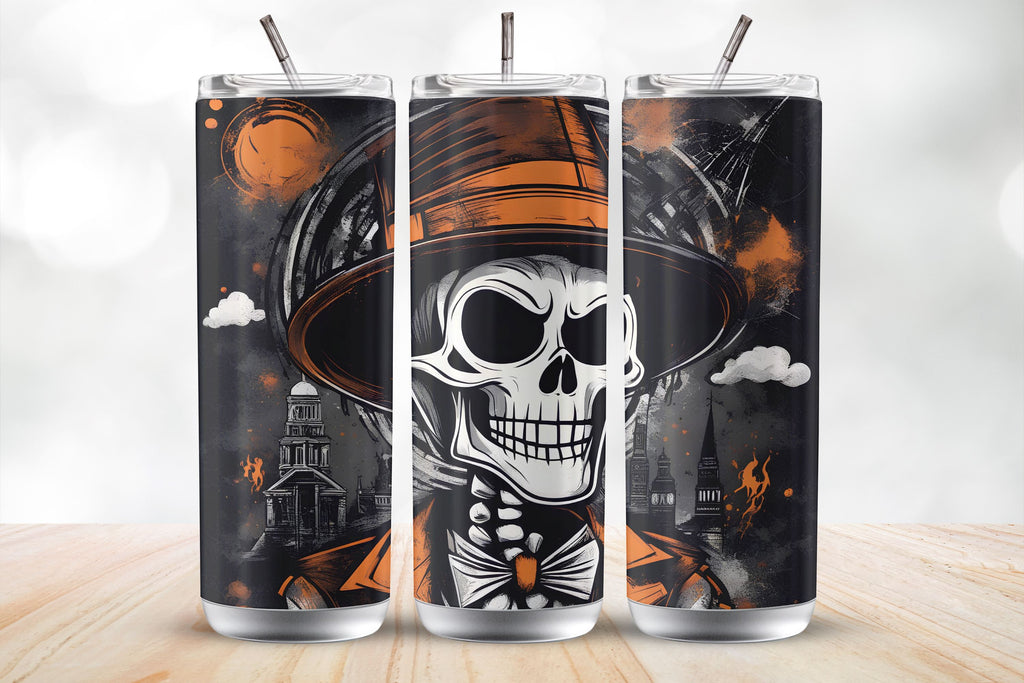 Stylish Skeleton 20 Oz Tumbler Wrap Sublimation Design - So Fontsy