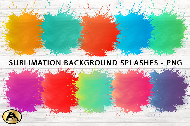 Sublimation Bundle Watercolor Splash PNG For Sublimation - So Fontsy