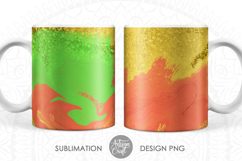 Sublimation designs for mugs in red and green | So Fontsy